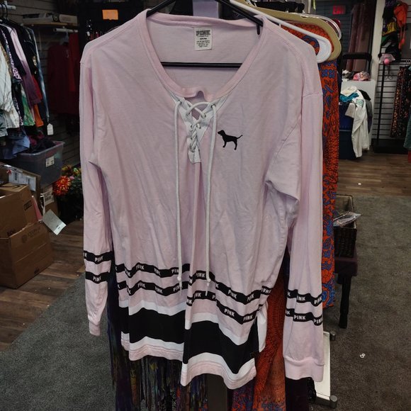 PINK Victoria's Secret | Tops | Pink Longsleeved Jersey Style Top From ...
